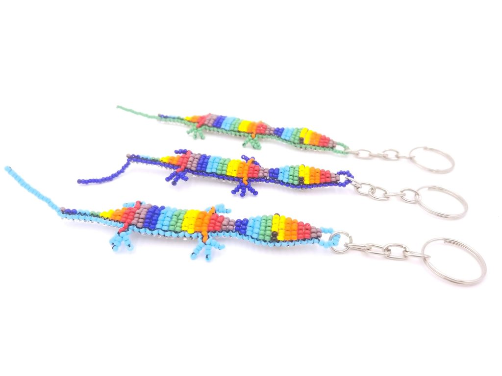 Handcrafted Beaded Gecko Keychain » Tribal Roots