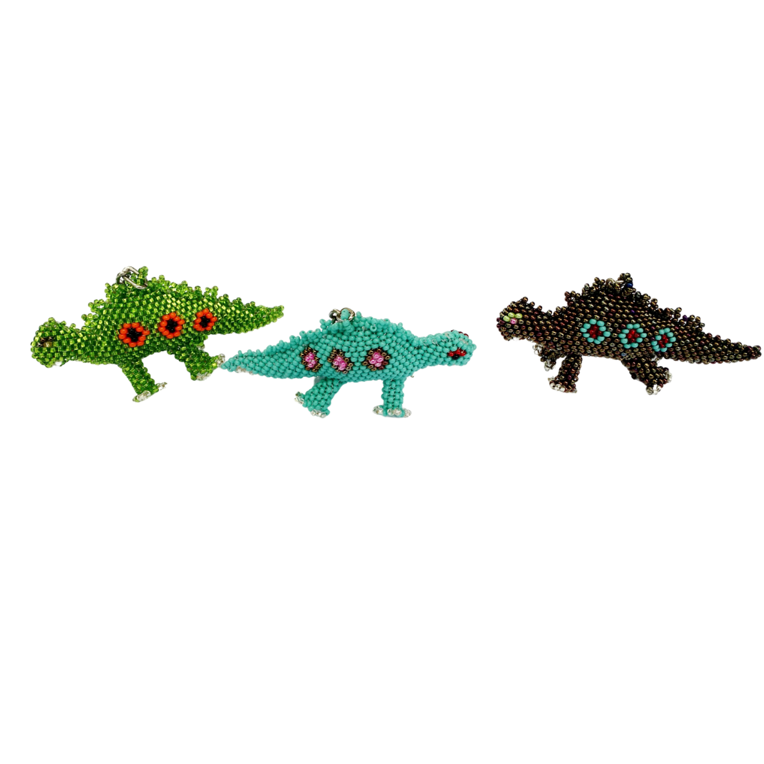 Beaded Dinosaur Keychain | Unique Handcrafted Design