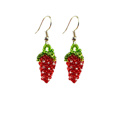 Handcrafted Beaded Strawberry Earrings » Tribal Roots